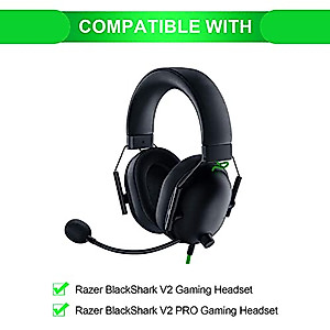 V2 Mic, BlackShark V2 Pro Mic Replacement, Detachable Microphone Boom for Razer BlackShark V2 Pro Wireless and BlackShark V2 Wired Gaming Headsets 3.5mm Jack (Black/2 Pack)