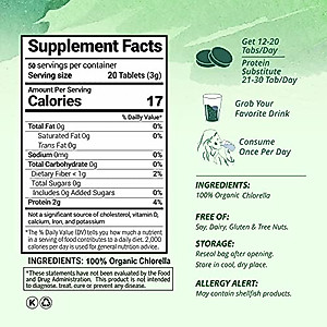 Chlorella Tablets Mega-Pack 1000 Tablets Cracked Cell, Raw, Non-GMO. 100% Pure Chlorella Pyrensoidosa. Green Superfood. High Protein, Chlorophyll & Nucleic acids. No preservatives or fillers