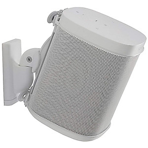 Sanus Wireless Speaker Wall Mount Sonos ONE, ONE SL, PLAY:1, & PLAY:3 - Tool Free Tilt & Swivel Adjustments for Best Audio - Single (White) - WSWM21-W1