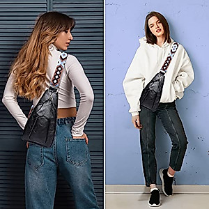 YZFSM Sling Bag For Women Small Crossbody Sling Backpack Leather Sling Bag Multipurpose Chest Bag For Shopping Travel (Black Leopard)