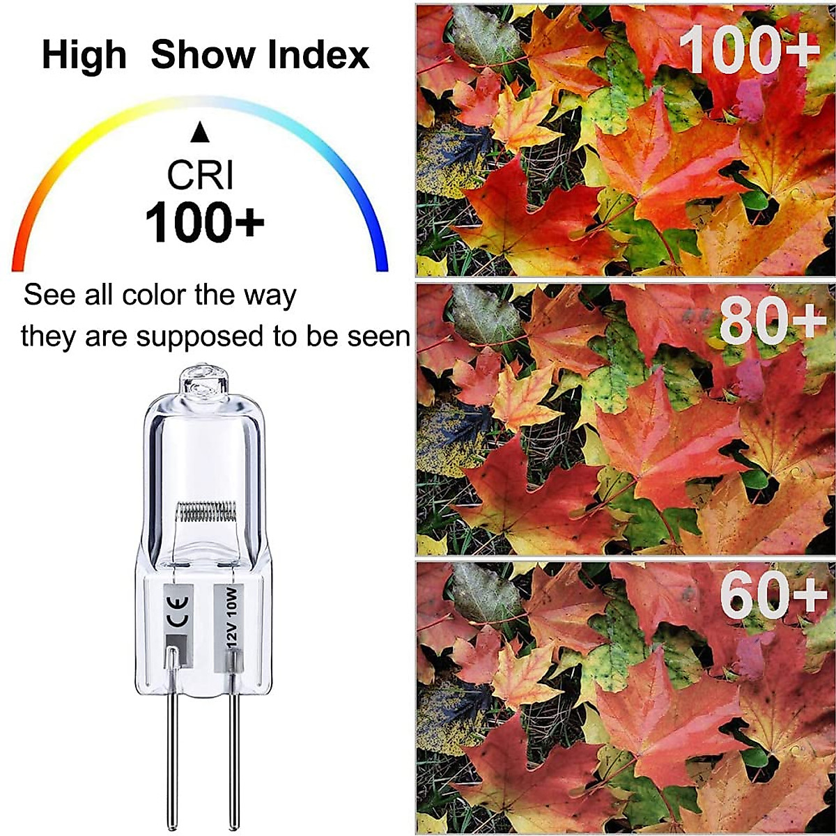 G4 Bulb, 10 Pack Halogen G4 12V 10W with G4 Bi-pin Base, High Output G4 Light Bulb 12V 150LM 3000Hrs Long Lifetime, G4 Dimmable, CRI100 & 2800K Warm White, G4 Halogen Bulb 10W for Cabinet Light Bulbs