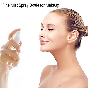 waka 12 Pack 0.35oz/10ml Empty Small Spray Bottle, Clear Plastic Fine Mist Mini Spray Bottle for Travel, Cleaning, Essential Oils, Perfume + Microfiber Cleaning Cloth