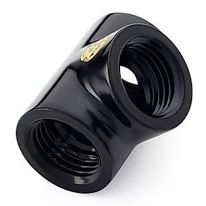 Bitspower T-Block Fitting with Triple G1/4" Female, Matte Black