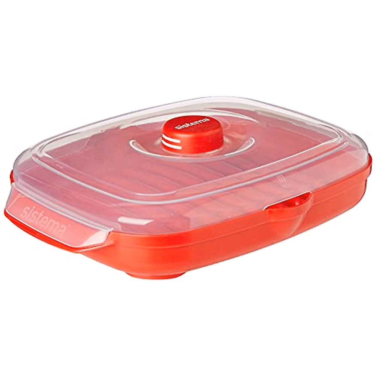 Sistema Microwave Easy Bacon, 28.7 x 21.9 x 7 cm, Red