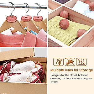 Homode Cedar Blocks for Clothes Storage, Set of 60, Cedar Chips for Closets and Drawers, Aromatic Cedar Wood Balls and Cedar Sachets, Cedar Closet Freshener