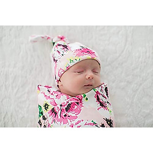 Baby Be Mine Maternity Nursing Delivery Robe & Baby Girl Swaddle Blanket Set with Daddy T-Shirt (Small/Medium Robe -Large Tshirt, Amelia)