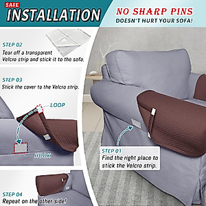 Roytub Stretch Couch Arm Covers, Breathable Armrest Covers for Sofas and Chairs Arm Covers Keep Your Home Clean Scratch-Resistant Sofa Arm Covers Protect and Decorate Sofa(Medium, Chocolate, 2PCS)