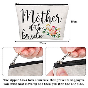 Weewooday 2 Pack Mother of the Groom and Bride Gifts Makeup Bags Floral Canvas Cosmetic Travel Toiletry Bag for Mom Mother in Law Wedding Engagement Gift