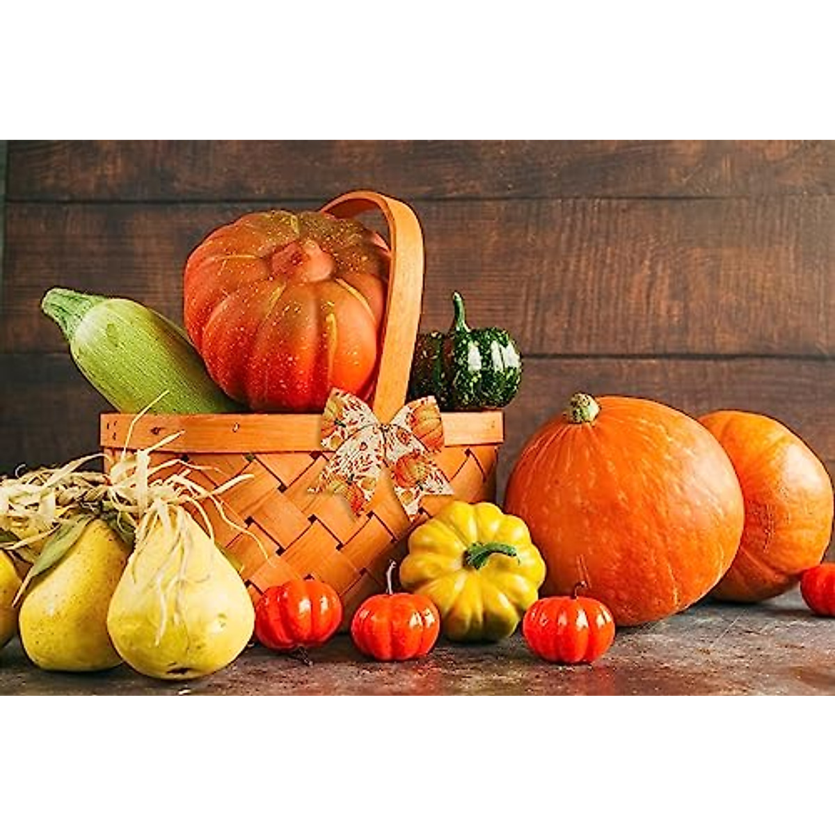 Threetols 2 Rolls 10 Yards Fall Wired Edge Ribbons, 2.5inch Orange Plaid Burlap Ribbons, Autumn Leaves Pumpkin Ribbon for Thanksgiving Party DIY Craft Fall Wreath Bow Decor