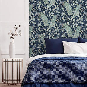 World of Wallpaper Keeka Peacock Wallpaper Navy 946100