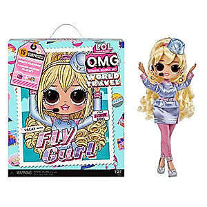 LOL Surprise OMG World Travel™ Fly Gurl Fashion Doll with 15 Surprises Including Fashion Outfit, Accessories and Reusable Playset – Great Gift for Girls Ages 4+