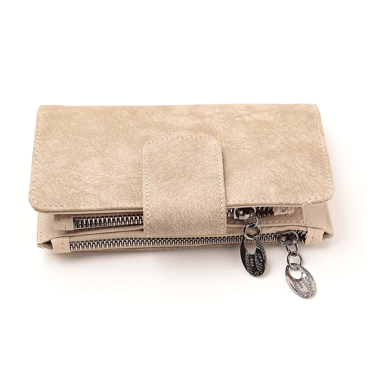 Cute Women’s Wallet, Bifold Slim Large Capacity Vegan Wallet For Women, Compact Design Stylish Wallet for Ladies (Beige)