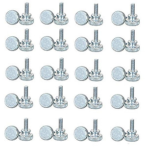 40 PCS M4x10mm Flat Knurled Head Fully Threaded Thumb Screws, Bolts Fastener, Vesa Screws, Monitor Mount Screws for Works with Any TV and Monitor Mounting