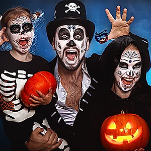 20 Sheets Day of the Dead Face Sugar Skull Tattoos,Including 8 Large Sheets Halloween Temporary Face Tattoos, Halloween Sugar Skull Face Tattoos