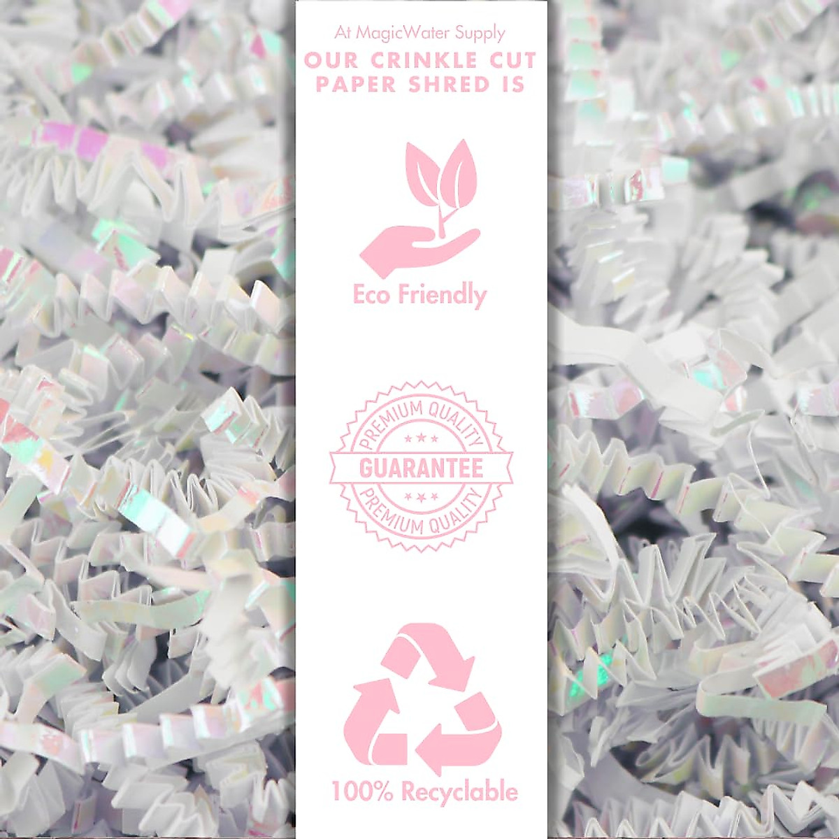 MagicWater Supply Crinkle Cut Paper Shred Filler (4 oz) for Gift Wrapping & Basket Filling - Diamond White