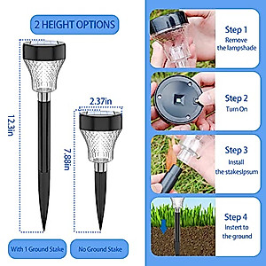 Yyoulli Solar Pathway Lights Outdoor Waterproof Solar Landscape Path Lights Color Changing Solar Garden Lights for Walkway Yard Backyard Patio (2 Pack)