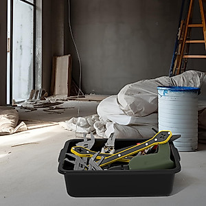 Julyeen 4 Pack 32 L Commercial Restaurant Bus Tubs, Large Plastic Bus Box, Black