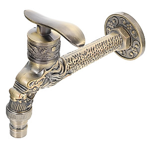 Veemoon Antique Water Faucet Wall Mount Bathroom Sink Garden Mop Pool Tap Vintage Decor Retro Decor Trim