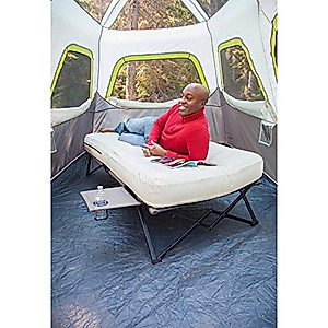 Coleman Camping Cot, Air Mattress, & Pump Combo, Folding Camp Cot & Air Bed with Side Table & Battery-Operated Pump, Great for Comfortable Outdoor Sleeping & Camping