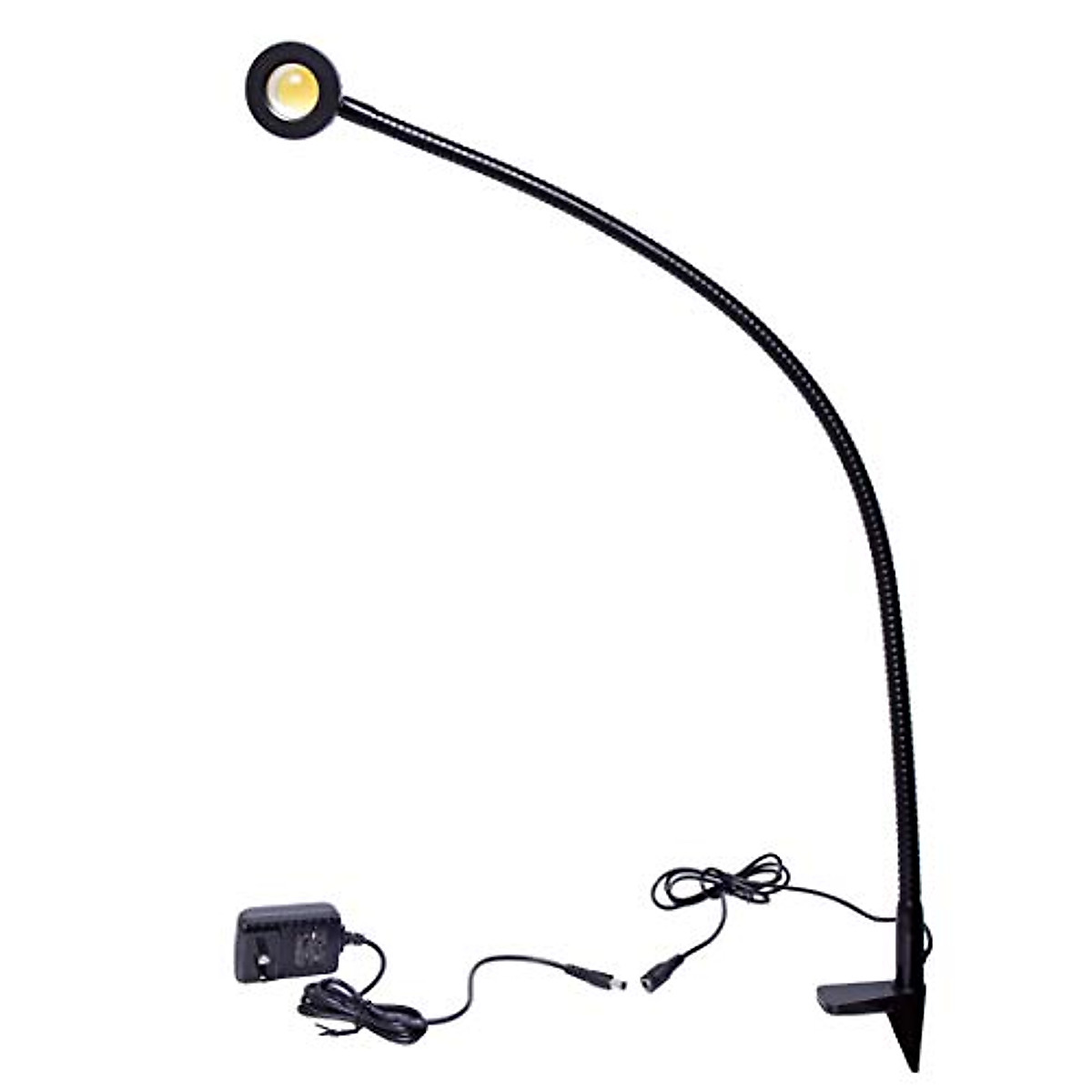 Hersi 5w 30‘’Long Swing Arm 110v/220v Desk Lamp Metal Architect LED Task Light with Clamp, Adjustable Folding Twin-Arm Clip-on Table Lamp,Black