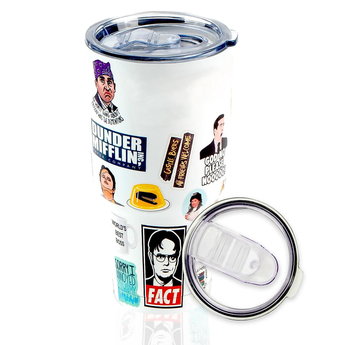 TLYDNMX 30 oz Stainless Steel Tumbler with Lids The Office Merchandise Funny TV Show Gifts Funny Mug Funny Coffee mugs Double Walled Insulated Travel Coffee Cup Keeps Drinks Cold&Hot