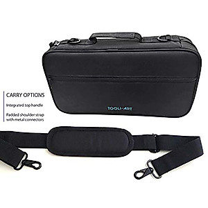 TOOLI-ART Marker & Pen Carrying Case -120 Slots, Canvas, Extra Pockets, Trolley Sleeve, Removable Shoulder Strap, For Most Markers (up to 15mm Diameter), Lipstick, Etc. Black