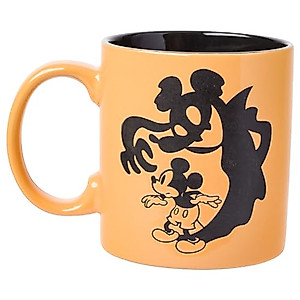 Silver Buffalo Disney Mickey Ghost Shadow V2 Wax Resist Ceramic Mug, 20 ounces