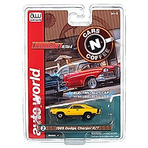 Auto World Thunderjet 1969 Dodge Charger R/T (Yellow) HO Scale Slot Car