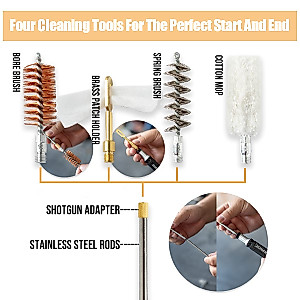 ZOHAN Shotgun Cleaning Kit for 12 Gauge,Shotgun Cleaner Supplies Gun Cleaning Kit with Gun Cleaning Brush (Black)