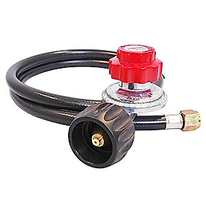 KIBOW 0~30PSI High Pressure Adjustable Propane Regulator with 4FT Hose-Type 1(QCC 1) Connection