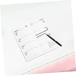 Tofficu Planner Book Academic Diary 2024 Undated Planner Weekly and Monthly Weekly Pocket Planner To Do List Pad English Agenda Planner Notebook Work Notes Multifunction Imitation Leather