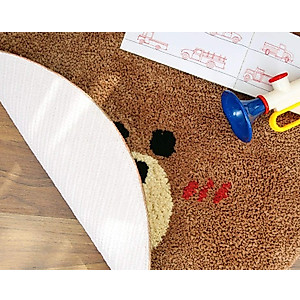 LINEFRIENDS Shy Brown Foot Mat, Bathroom Rug Face Floor Mat Character Deco Mat, Gift for Girls Boys Family Christmas Birthday Gift