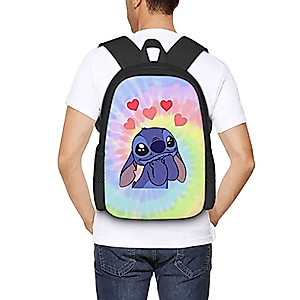 Stitch Backpack Cute Stitch Cartoon Character Unisex Laptop Backpack Adult Daypack Lightweight Backpack - Stitch Merch Bag Gifts