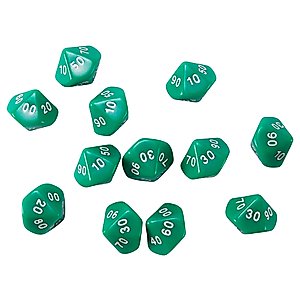 Learning Advantage CTU7303 Place Value Dice Tens, Set of 12