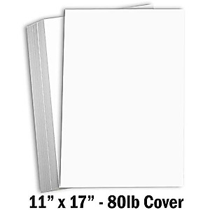 Hamilco White Cardstock Thick 11x17 Paper - Heavy Weight 80 lb Cover Card Stock 50 Pack