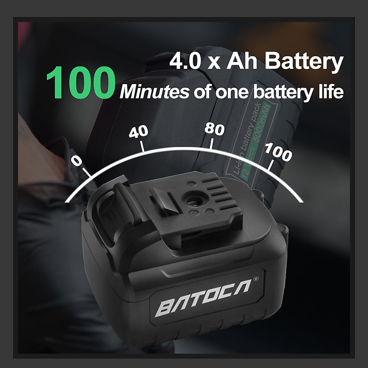 BATOCA S2 Cordless Random Orbital Polisher Buffer, 2Pcs 4.0Ah Batteries, LCD Display with 6 Variable Speed 2000- 4500 RPM Wireless Car Polishing Kit for Car Detailing, Polishing, Waxing, Cleaning