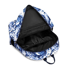 Baolab Tie Dye Backpack & Lunch Bag with Pen Case Water Resistant Daypacks Schoolbag for Teen Girls School,College,Outdoor (Black)