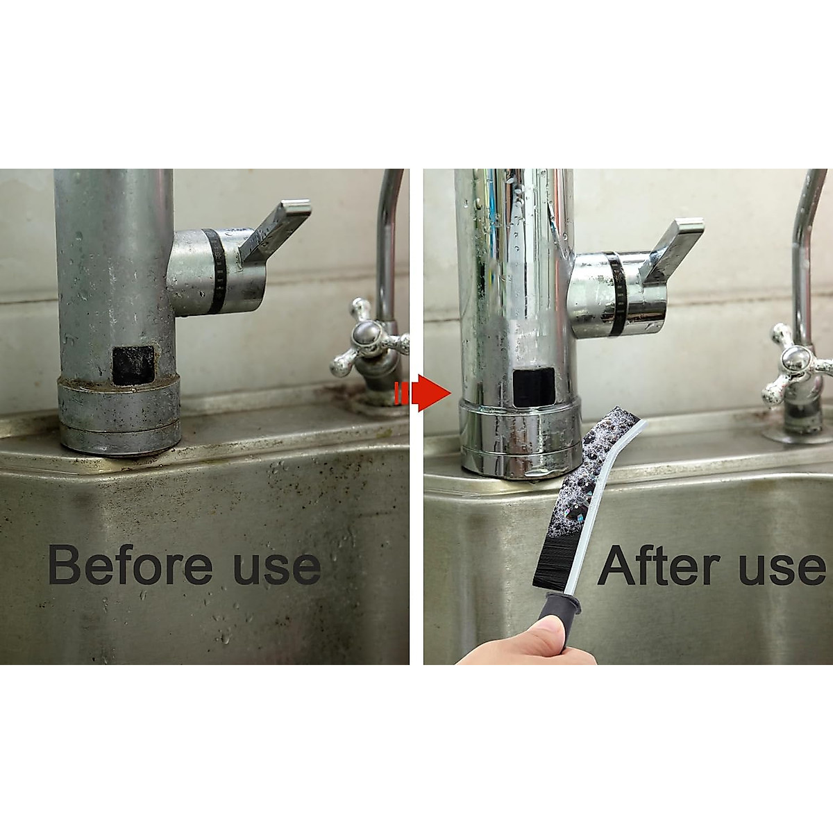 Wdianoutdoor Crevice Cleaning Brush, Heavy-Duty Bristle Brushes for Compact Space Cleaning, Slim Gap Scrubbing Tool, Perfect for Kitchen Surfaces, Window Tracks, Bathroom Tiles & Faucets (BK 3 Pcs)