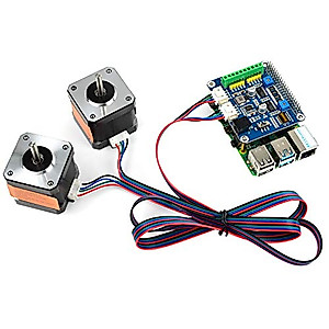 Stepper Motor HAT for Raspberry Pi 4B/3B+/2B/B+/Zero/W/WH/and Jetson Nano,DRV8825 Motor Controller Drives Two Stepper Motors, Up to 1/32 Microstepping,Use for 3D Printer,Sculpturing Machine etc