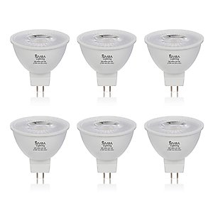 Simba Lighting LED MR16 5W 12V Light Bulb (6 Pack) 35W to 50W Halogen Spotlight Replacement for Landscape, Accent, Track Lights, Desk Lamps, FWM C EXN, GU5.3 Bipin Base, 2700K Warm White, Not Dimmable
