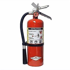 Amerex 5 Pound Stored Pressure ABC Dry Chemical 2A:10B:C Multi-Purpose Fire Extinguisher For Class A, B And C Fires With Anodized Aluminum Valve, Wall Bracket, Hose And Nozzle