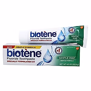 Biotene Gentle Formula Fluoride Toothpaste, Gentle Mint 4.3 oz