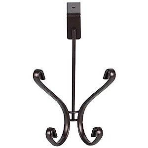 Home Basics Over The Door Double Hook (Bronze)