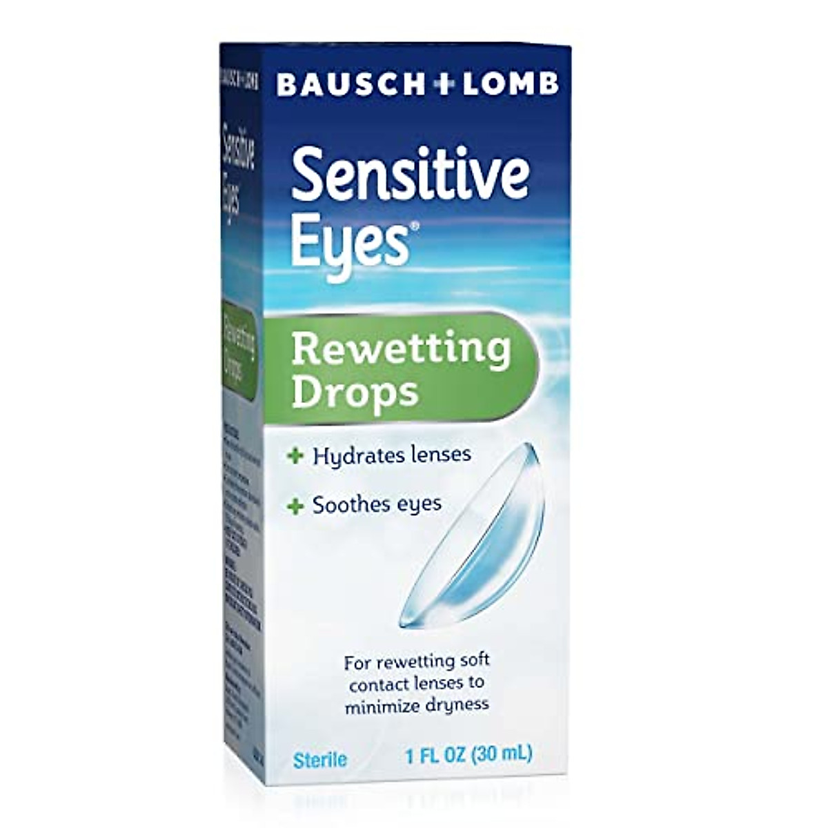 Contact Lens Solution by Bausch & Lomb, for Rewetting Soft Contact Lenses, 1 Fl Oz