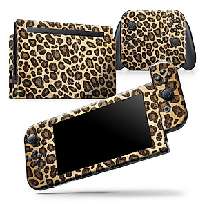 Design Skinz - Compatible with Nintendo Switch OLED Console Bundle - Skin Decal Protective Scratch-Resistant Removable Vinyl Wrap Cover - Vibrant Leopard Print V23