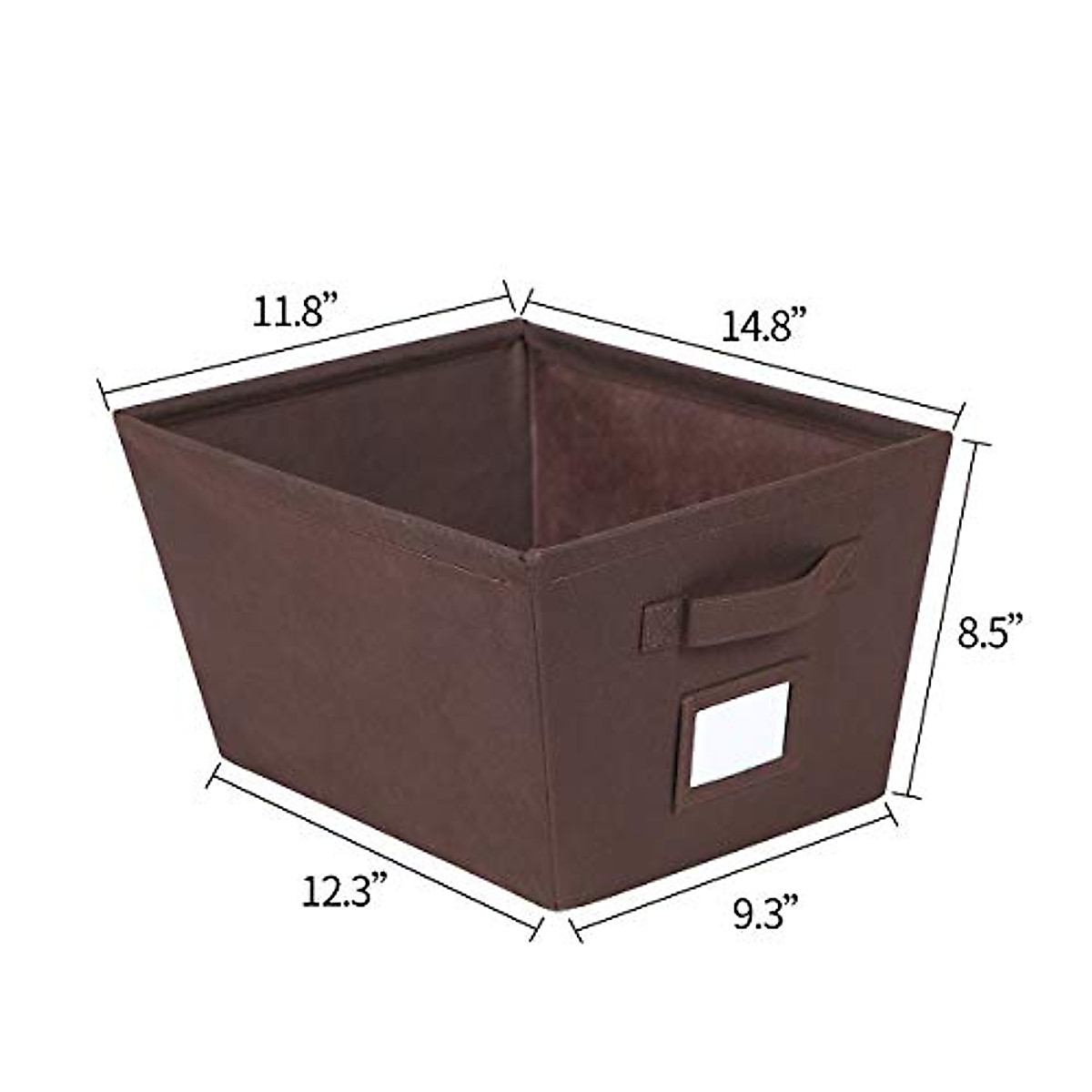 Storage Bins Cubes Baskets Containers with Dual Handles for Home Closet Bedroom Drawers Organizers, Foldable, Set of 6 (Brown)