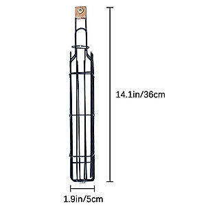 alfyng 2pc Bird Parrot Fruit Basket and Wooden Bird Perch Stand, Bird Food Holder, Parrot Hanging Metal Birdcage Vegetable Fruit Treat Feeder, Foraging Feeding Tool for Medium Large Parrot