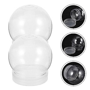 Abaodam DIY Snow Globe 4inch Clear Plastic Water Globe Fillable Snow Globe with Screw Off Cap for DIY Crafts Christmas Home Decoration 20pcs