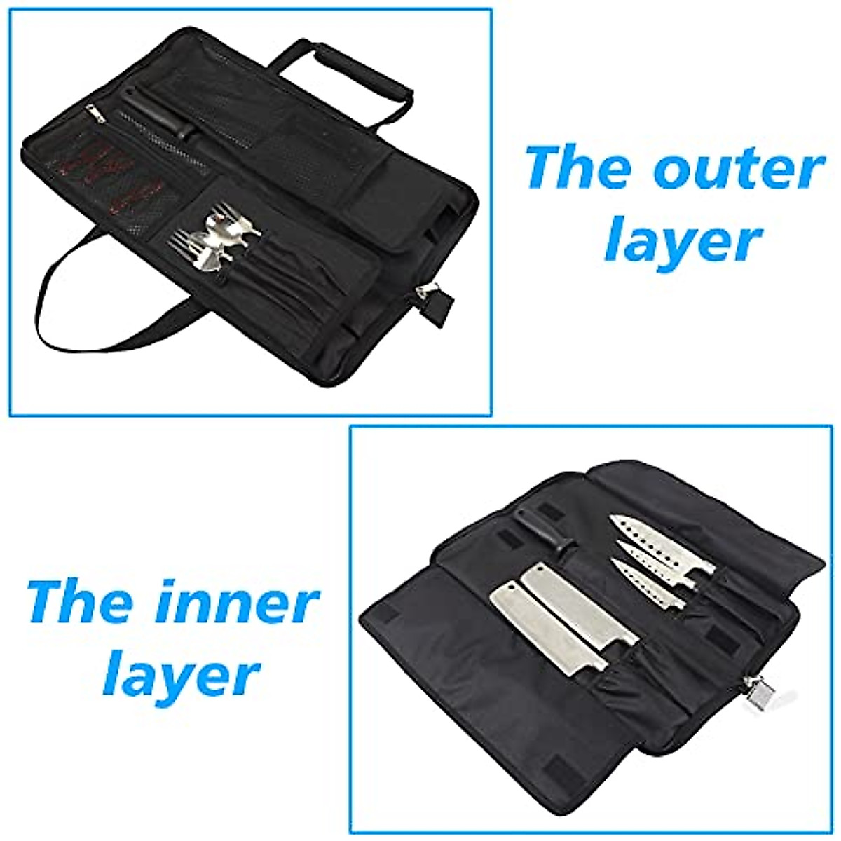 Knife Roll,Chef knife bag,Heavy Duty Knife Case,13 Slots Knife Bags For Chefs Knife Roll Bag,Chef Bag For Knives and Kitchen Utensils,Knife Holder Carrying Case Gifts for Men Dad Husband Boyfriend Him