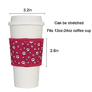 FRRIOTN 8 Pieces Reusable coffee cup sleeves Neoprene Insulator Sleeve for Hot Coffee, iced coffee and Tea Cups